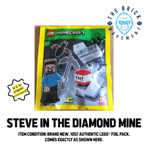 LEGO MINECRAFT Steve in the Diamond Mine Foil Pack – The Brick Movement