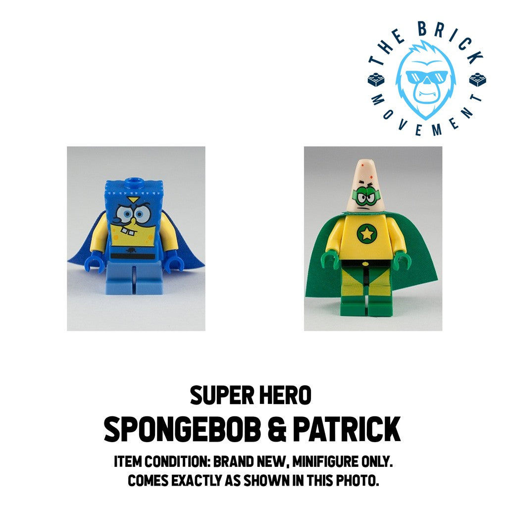 LEGO SPONGEBOB Squarepants & Patrick Star (Super Hero) Minifigure Pair ...