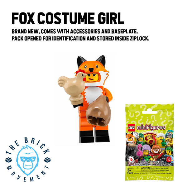 LEGO Collectible Minifigure Series 19: Fox Costume Girl Minifigure ...